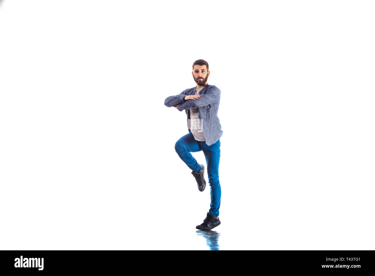 Beautiful man is doing amazing aerobic exercise Stock Photo - Alamy