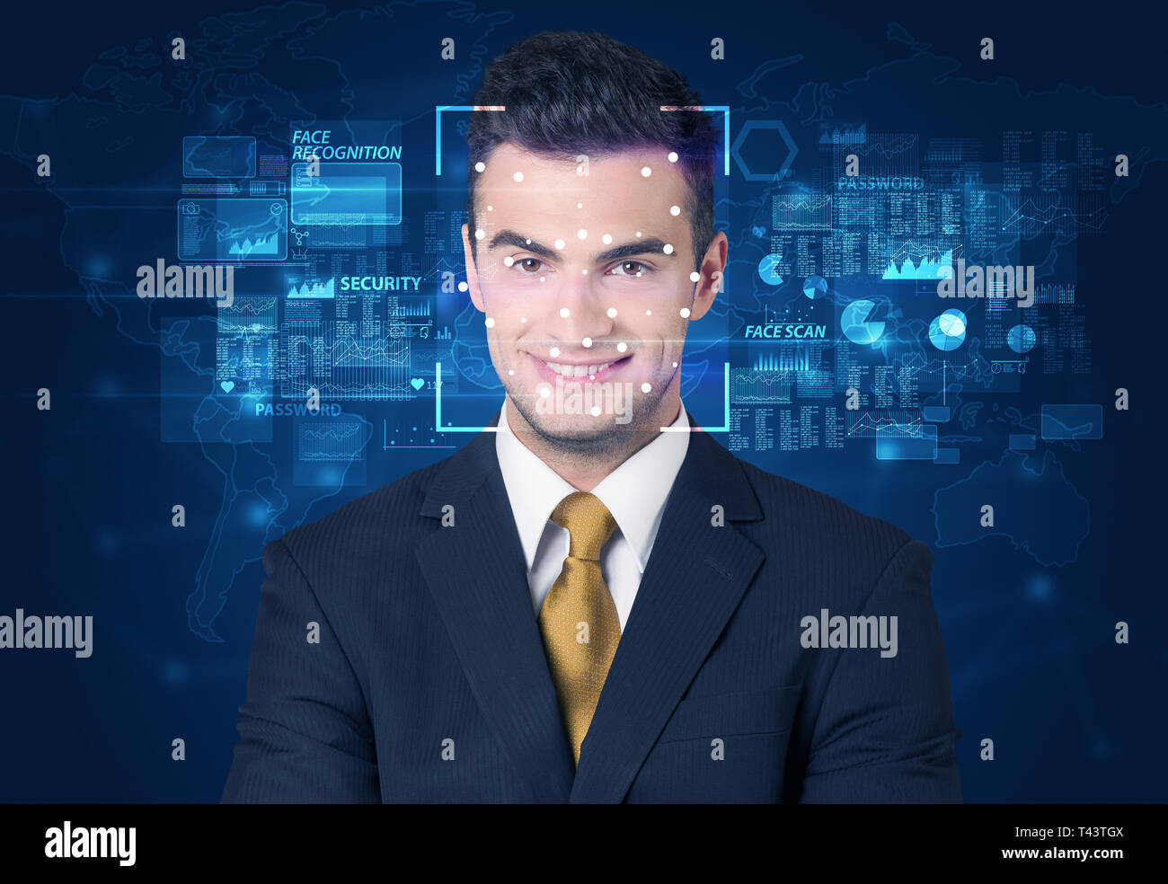 Digital Face Recognition System concept Stock Photo - Alamy