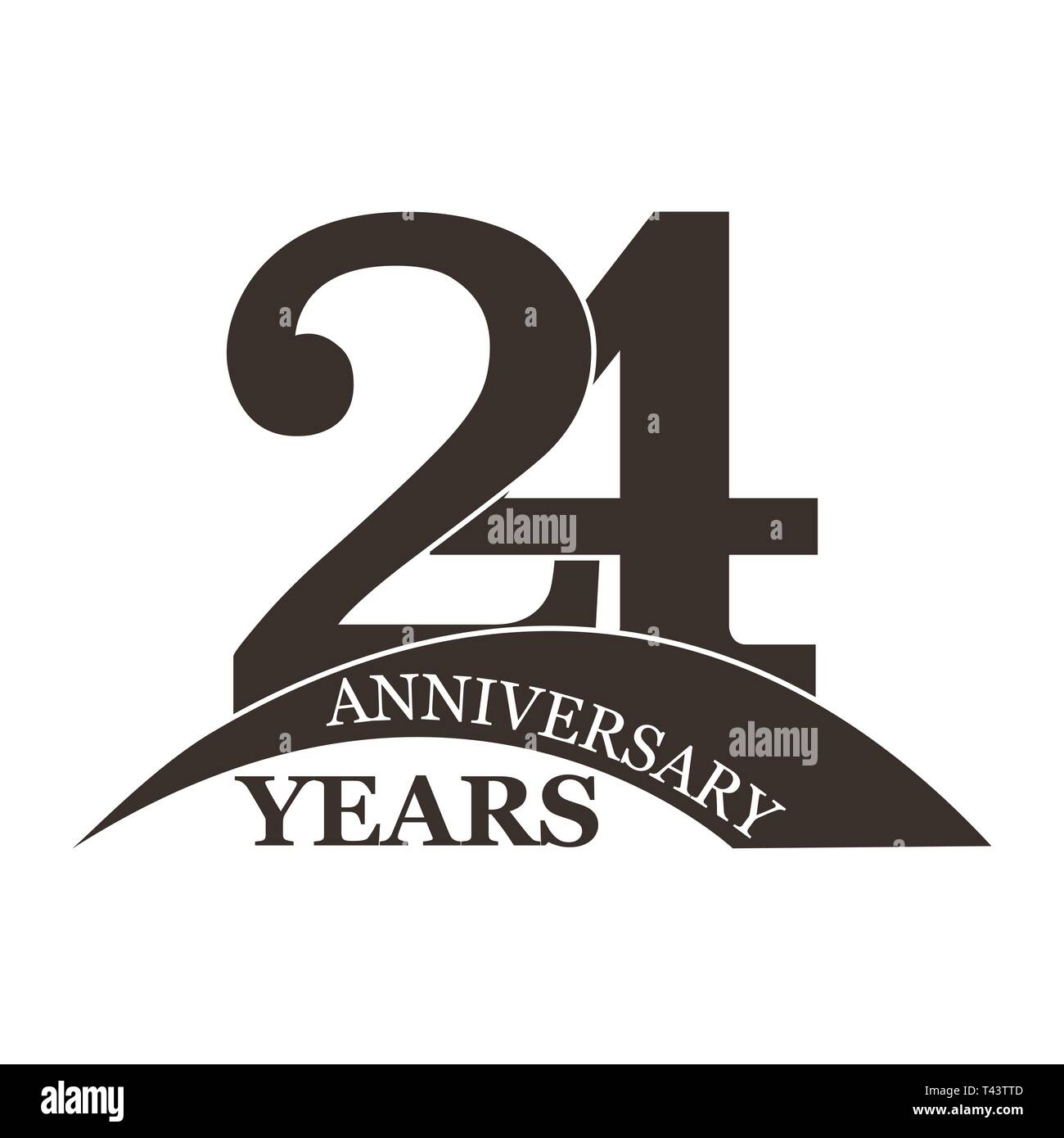 24 years anniversary, flat simple design, logo Stock Vector Image & Art ...