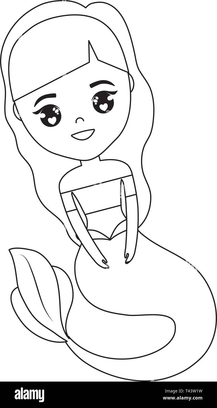 cute mermaid avatar character vector illustration design Stock Vector ...