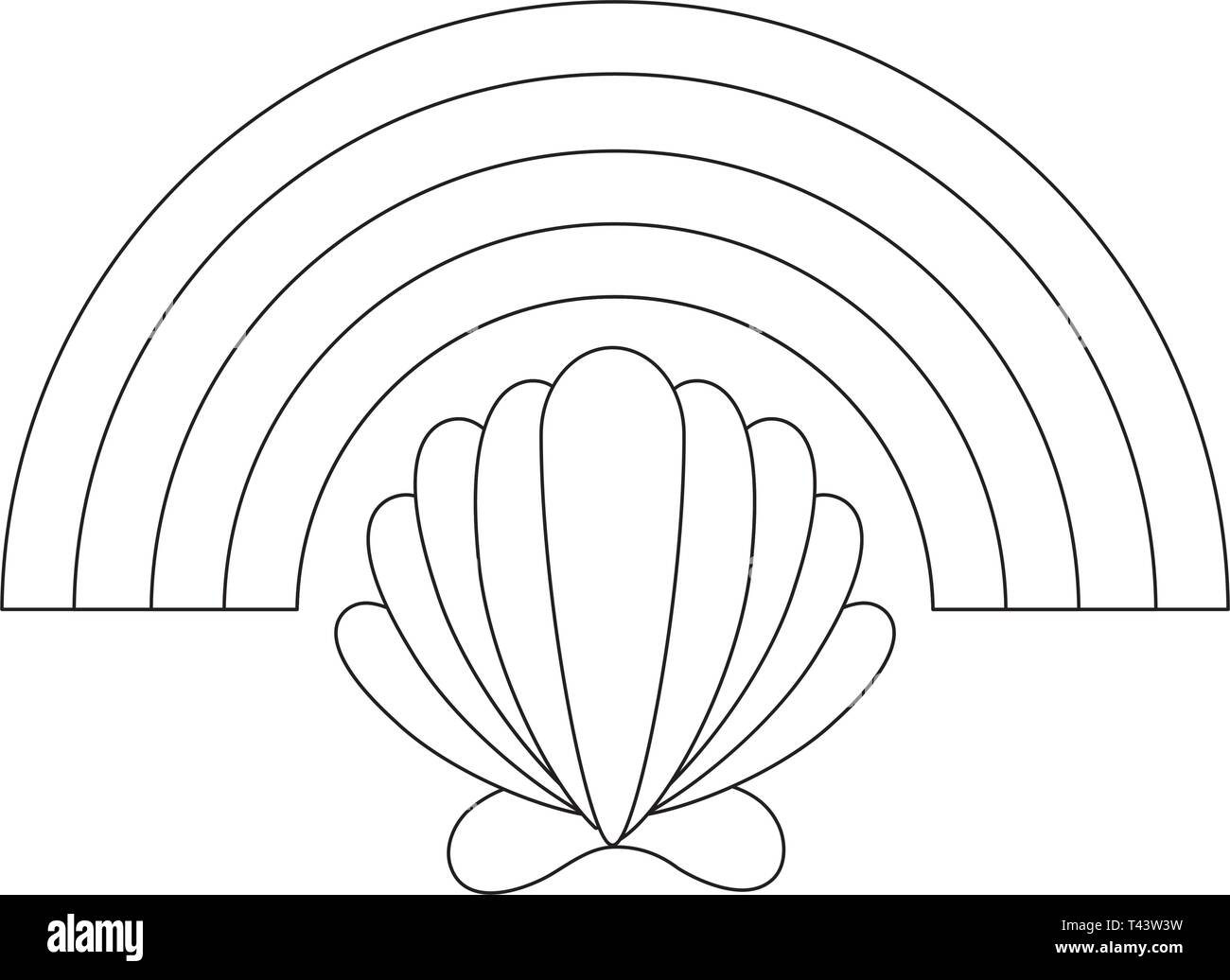 sea shell with rainbow isolated icon vector illustration design Stock ...