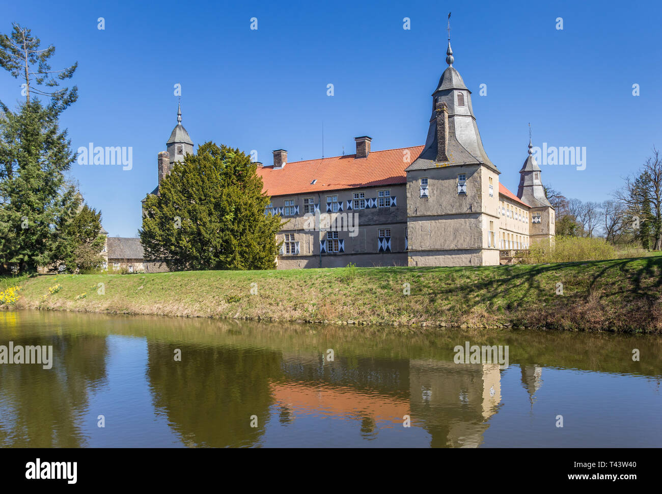Towers of the historic castle Westerwinkel in Ascheberg, Germany Stock ...