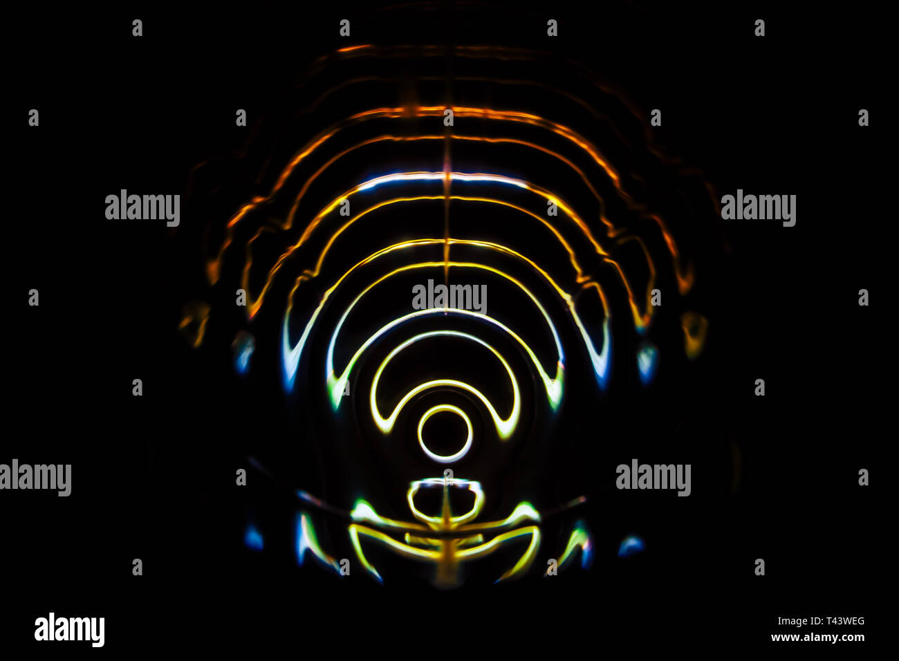 Sound waves in the dark in full color Stock Photo - Alamy