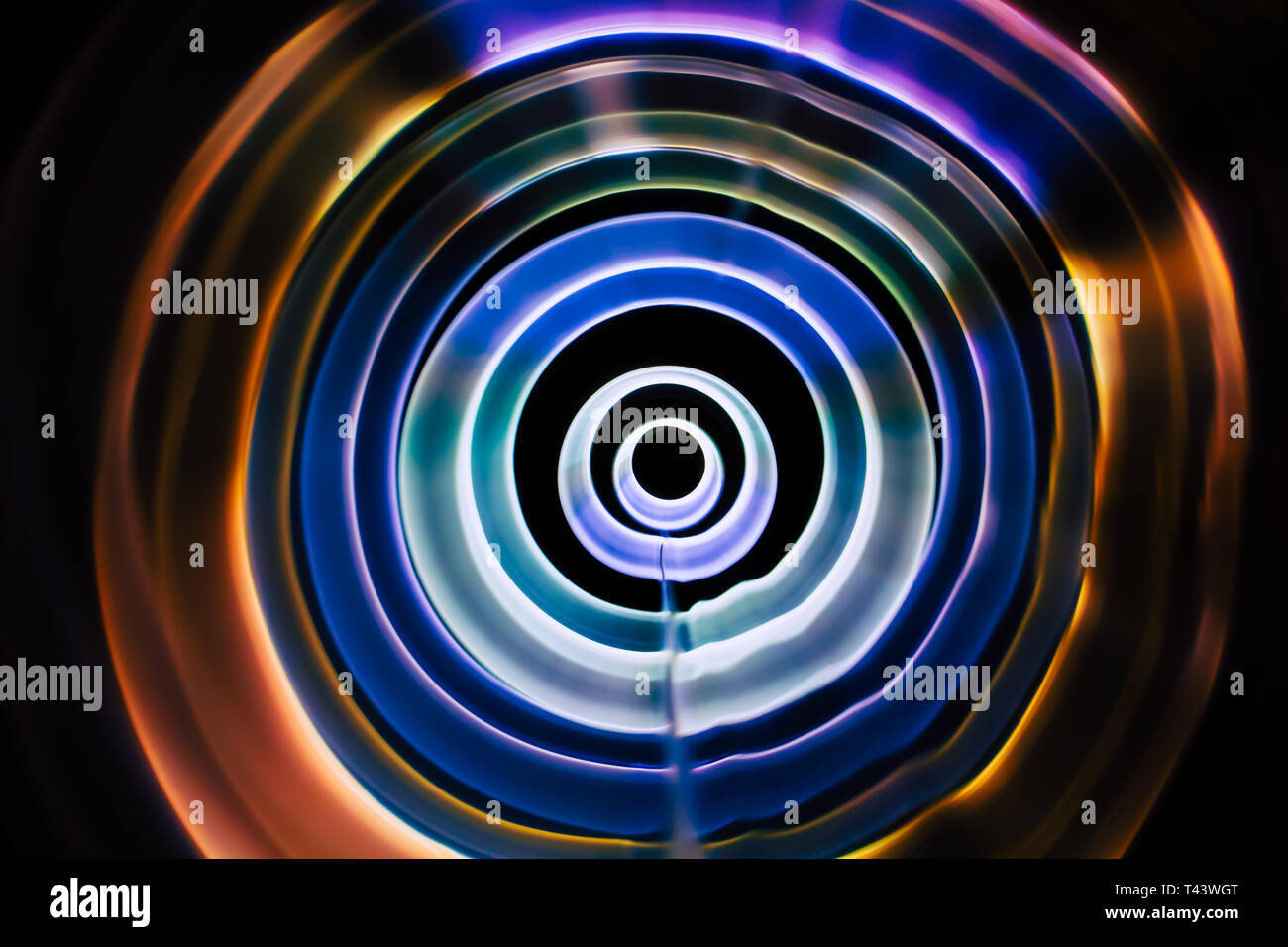 Sound waves in the dark in full color Stock Photo - Alamy