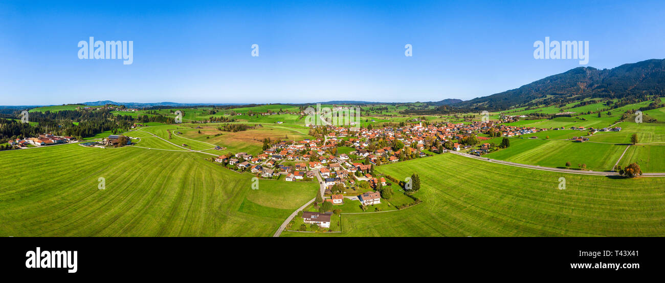 Aerial view to Trauchgau in Estern Allgäu Stock Photo - Alamy