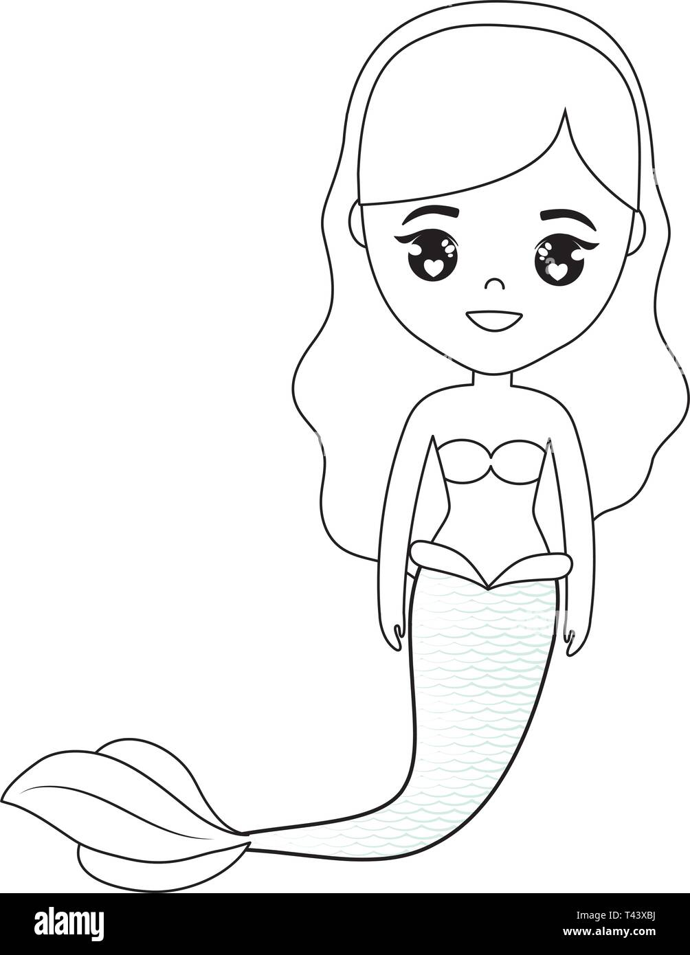 cute mermaid avatar character vector illustration design Stock Vector ...