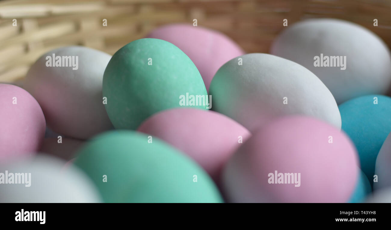pastel colored Easter eggs for the holy week of Jesus' resurrection ...