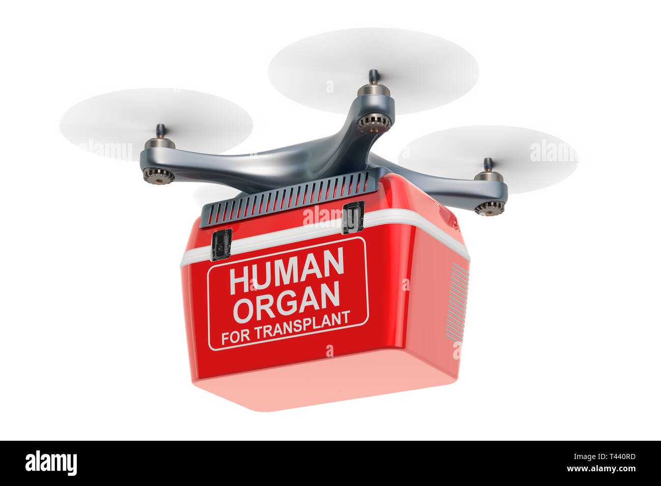 Delivery drone with portable fridge for transporting donor organs, 3D ...