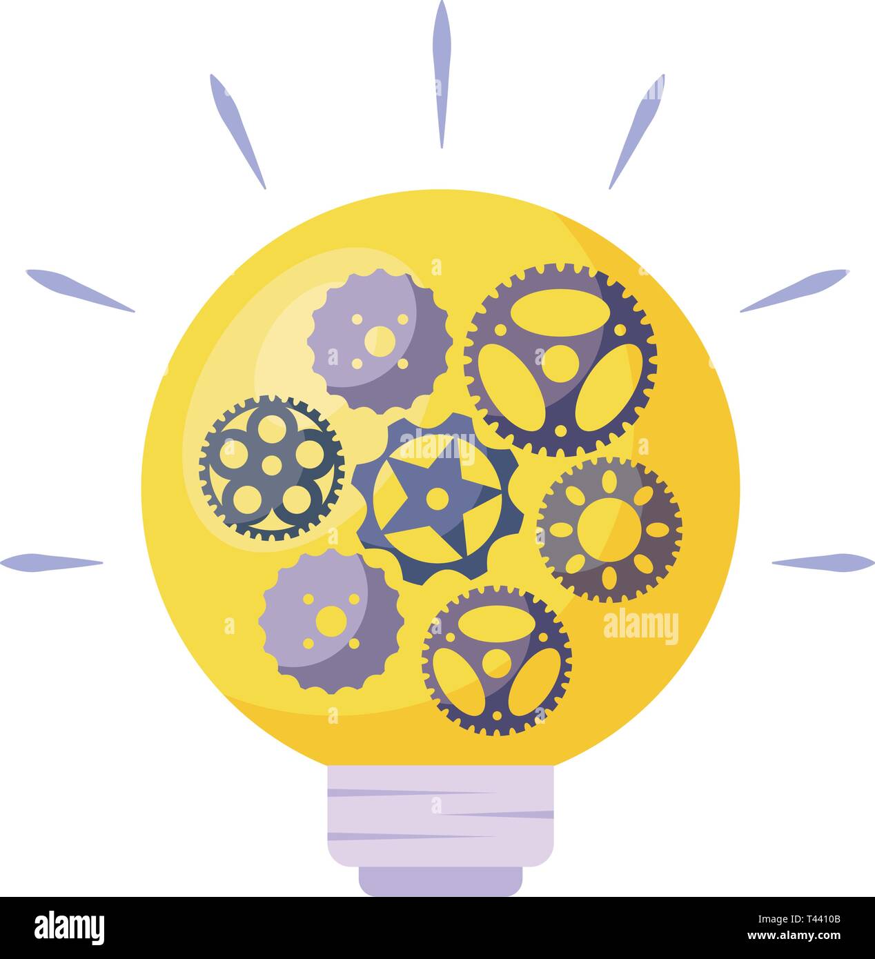 light bulb with gears pinions vector illustration design Stock Vector ...
