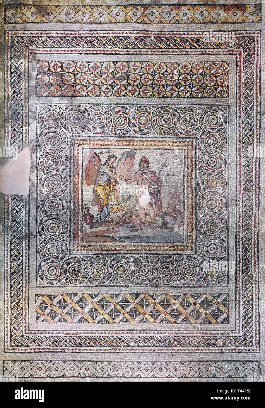 Roman mosaics - Persius & Andromeda Mosaic. Poseidon Villa Ancient ...