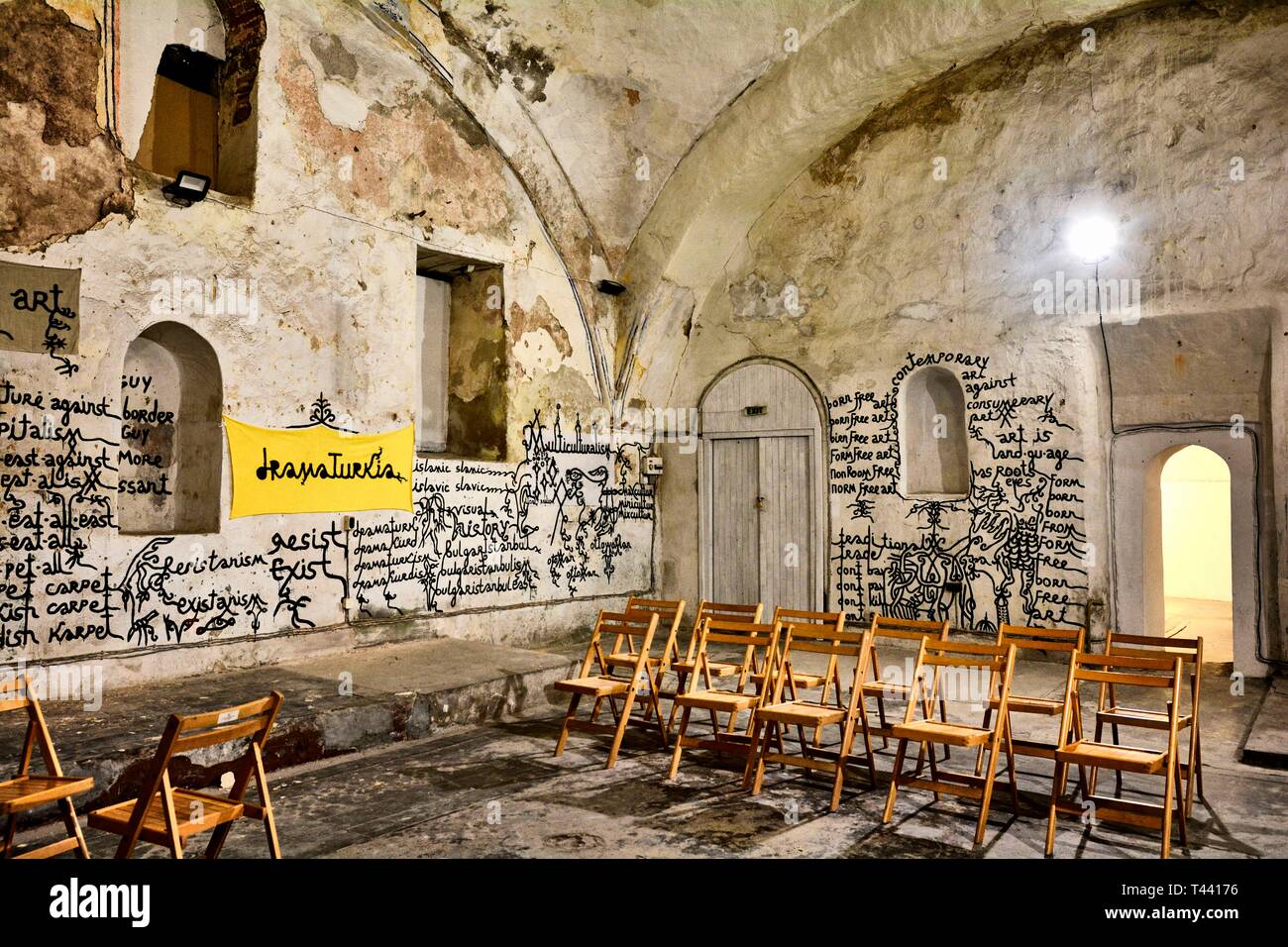 Contemporary art gallery in Chifte Ottoman Baths in Plovdiv, Bulgaria ...