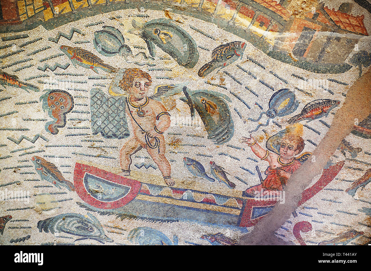 Roman fishing mosaic hi-res stock photography and images - Alamy