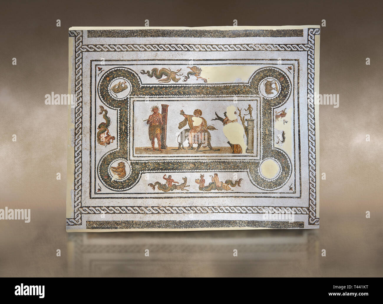 Pictures of a Roman mosaics design depicting Dionysus Riding a Panther ...