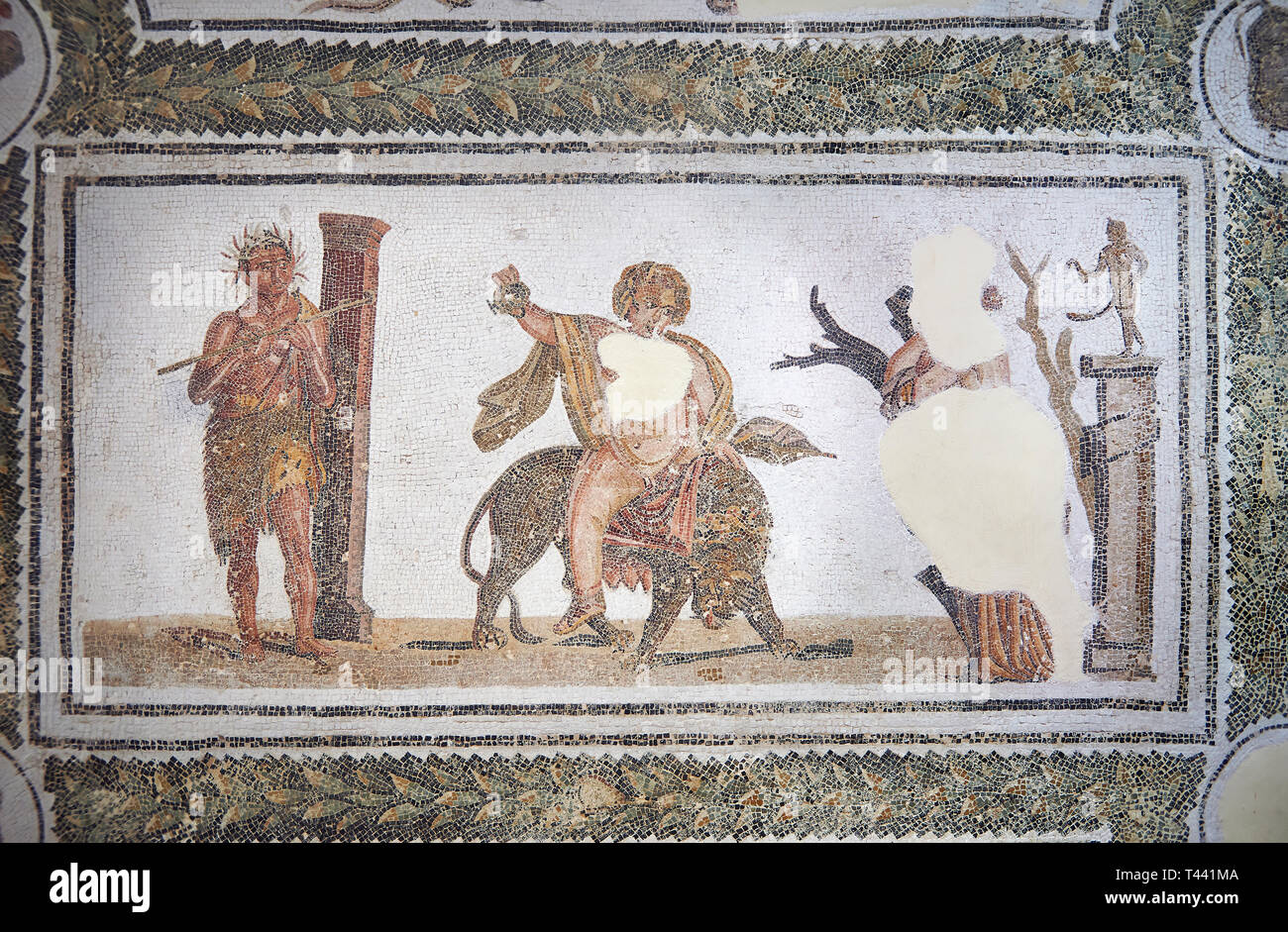 Pictures of a Roman mosaics design depicting Dionysus Riding a Panther ...
