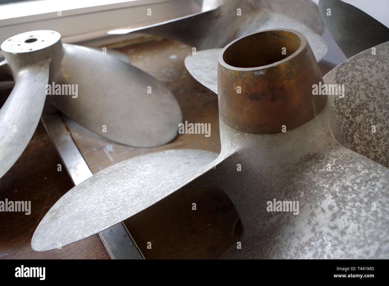 Propellers in the Propeller shop at The Scottish Maritime Museum in ...