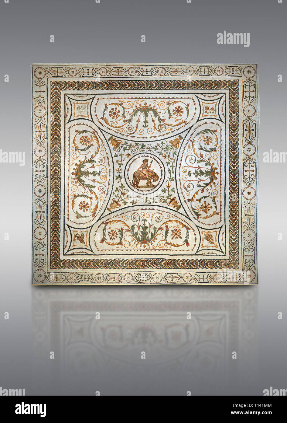 Pictures of a Roman mosaics design depicting Dionysus Riding a Panther ...