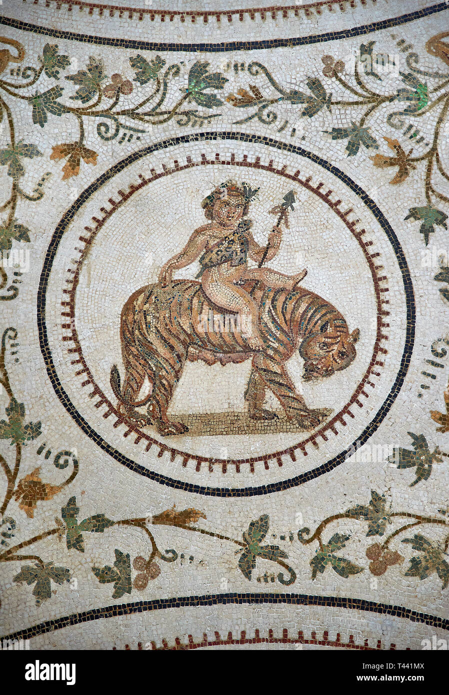 Pictures of a Roman mosaics design depicting Dionysus Riding a Panther ...