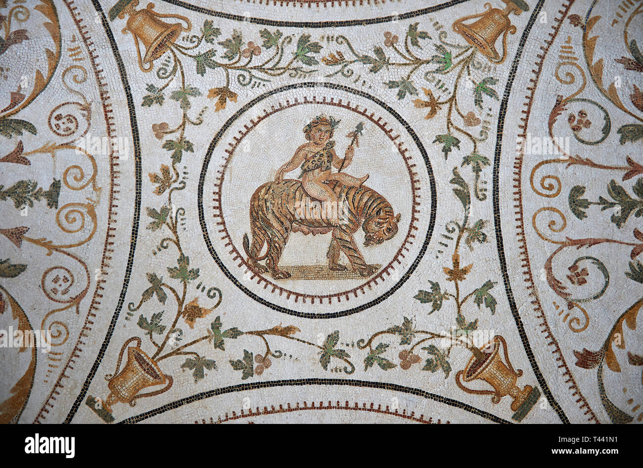 Pictures of a Roman mosaics design depicting Dionysus Riding a Panther ...