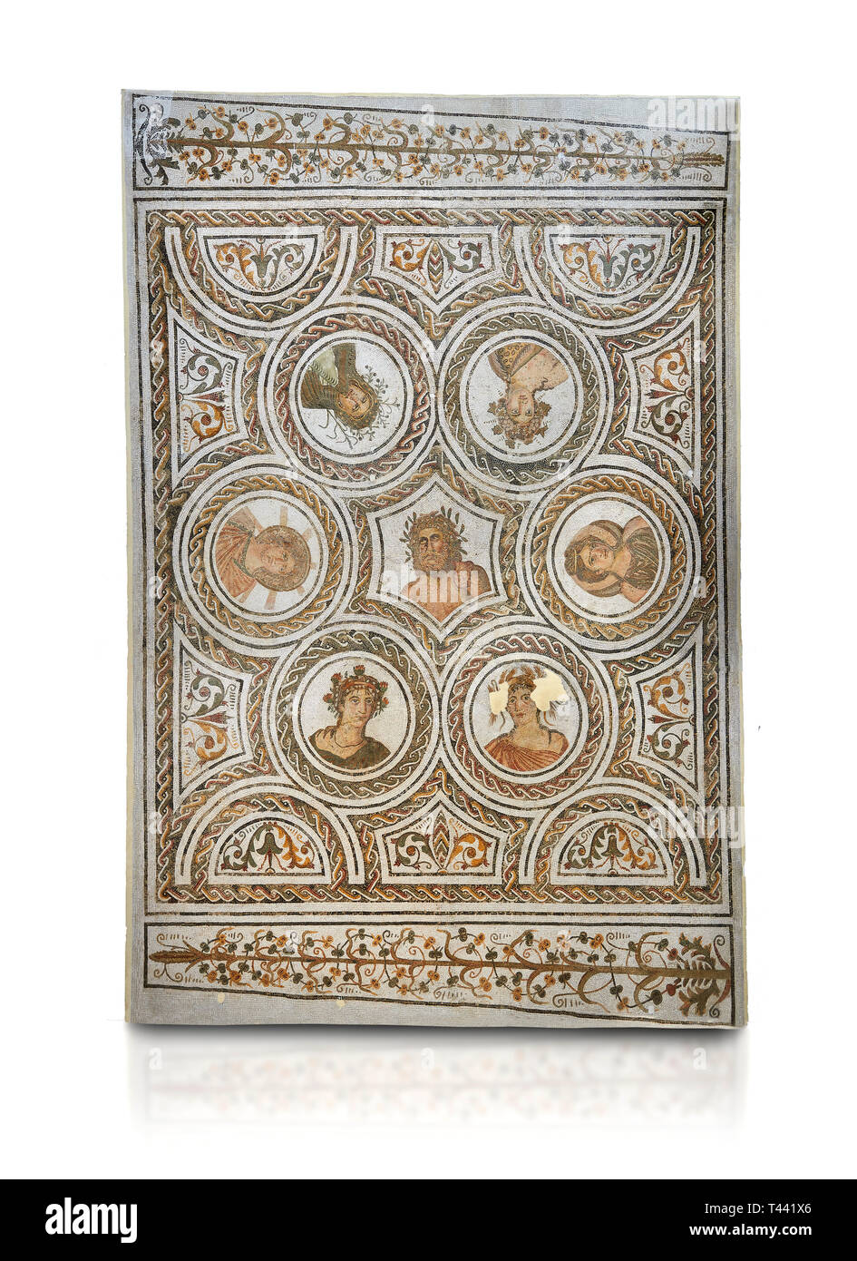 Picture of a Roman mosaics design depicting the Four Seasons; from the ...