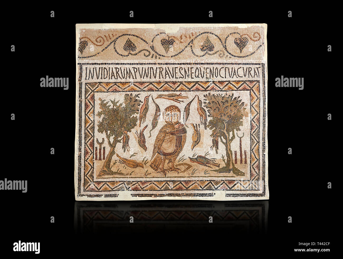 Picture of a Roman mosaics design depicting an owl, symbol of victory ...
