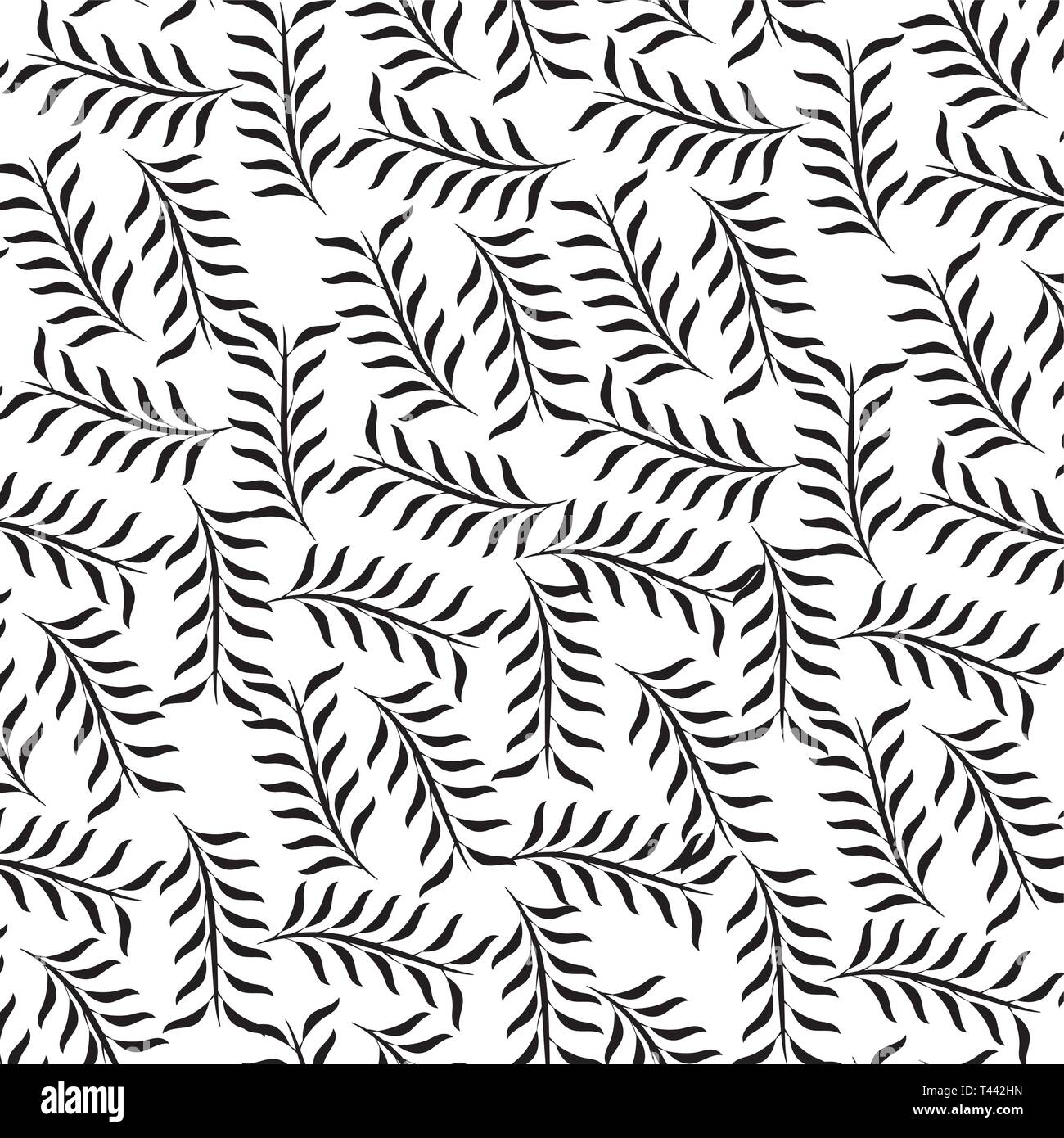 pattern of branches with leafs natural vector illustration design Stock ...