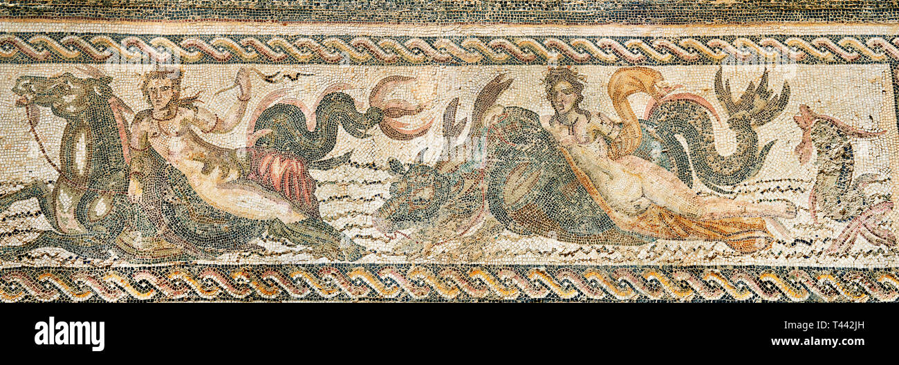 Picture of a Roman mosaics design depicting Orpheus, god of museic ...