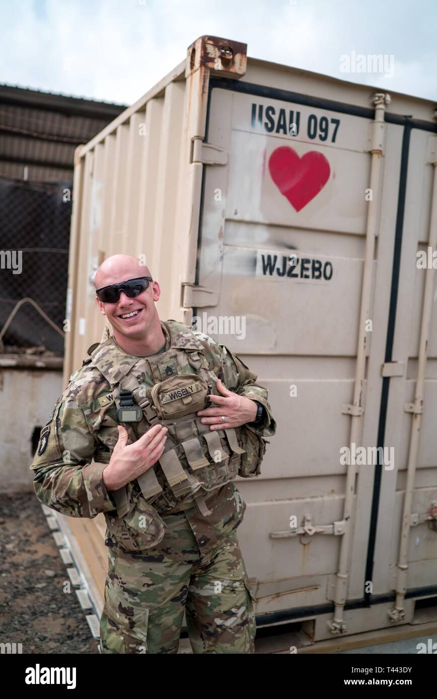 U.S. Army Staff Sgt. Tyler Wisely, assigned to the East Africa Response ...