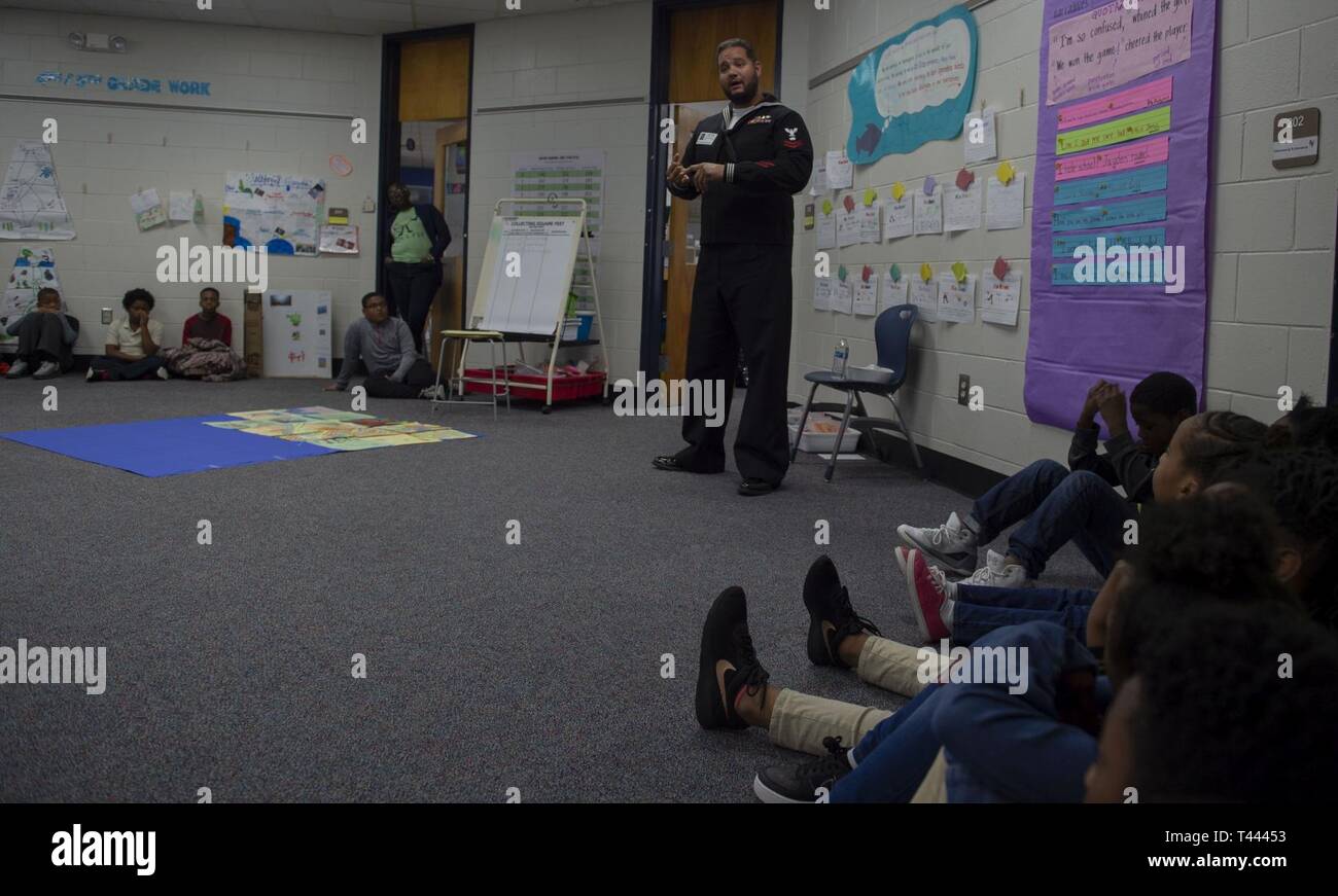 CHARLESTON, S.C. (March 14, 2019) Mineman 2nd Class Charles Huddleston ...