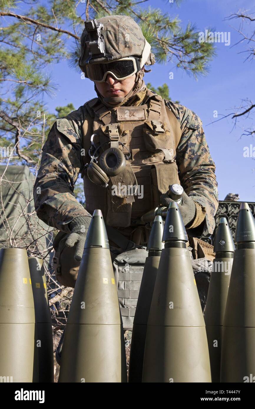 U.S. Marine Cpl. Albert Cortez, field artillery cannoneer, Bravo ...