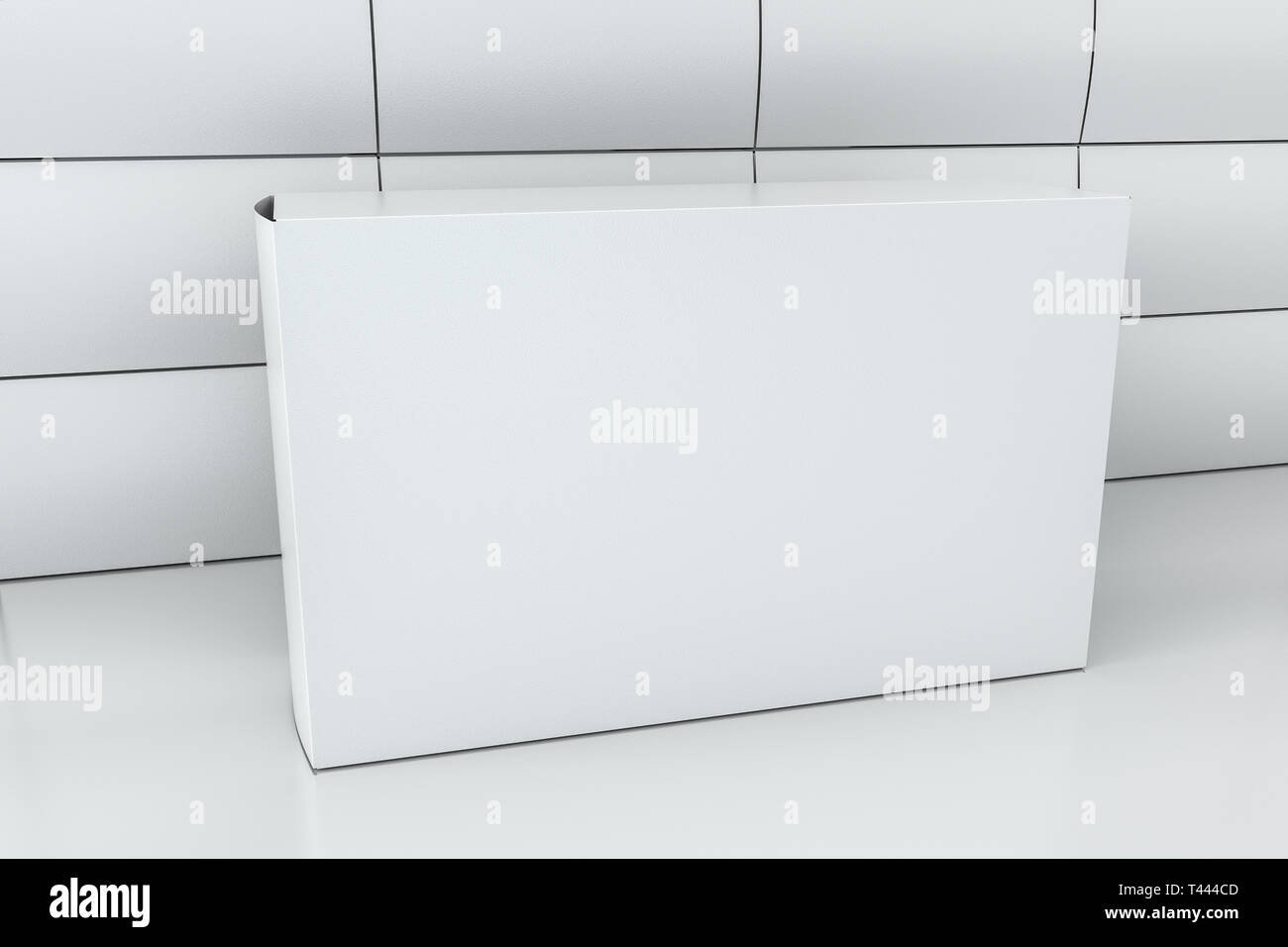 3d rendering, white packing boxes with white background, computer ...