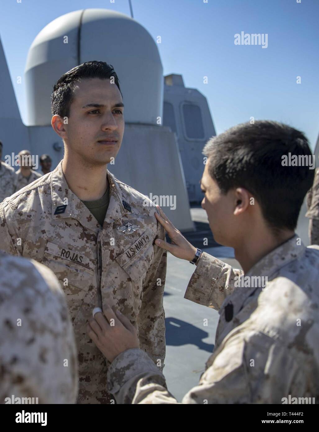 MEDITERRANEAN SEA (March 16, 2019) – U.S. Navy Seaman Nicholas Rojas, a ...