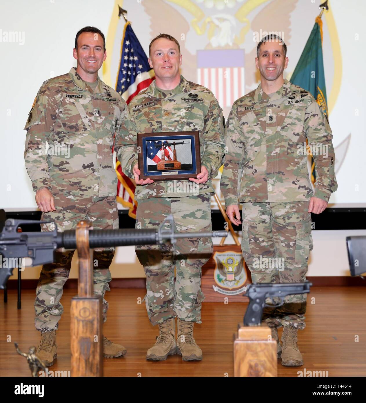 National Guard Maj. Samuel Freeman with the National Guard Marksmanship ...