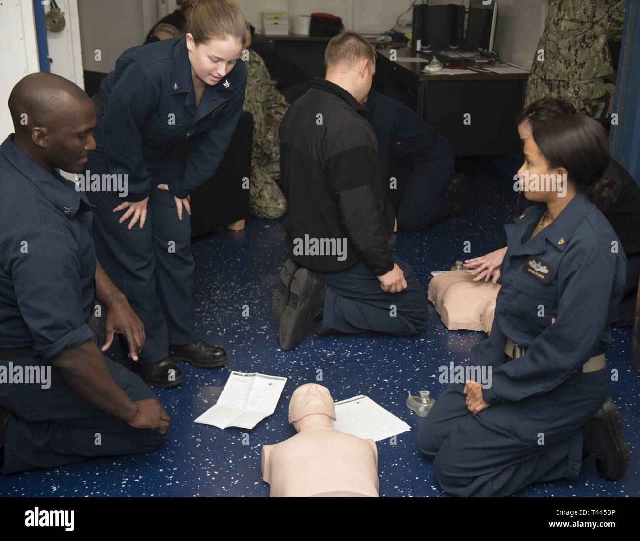 SEA, (March 16, 2019) – Sailors participate in CPR lessons aboard the ...