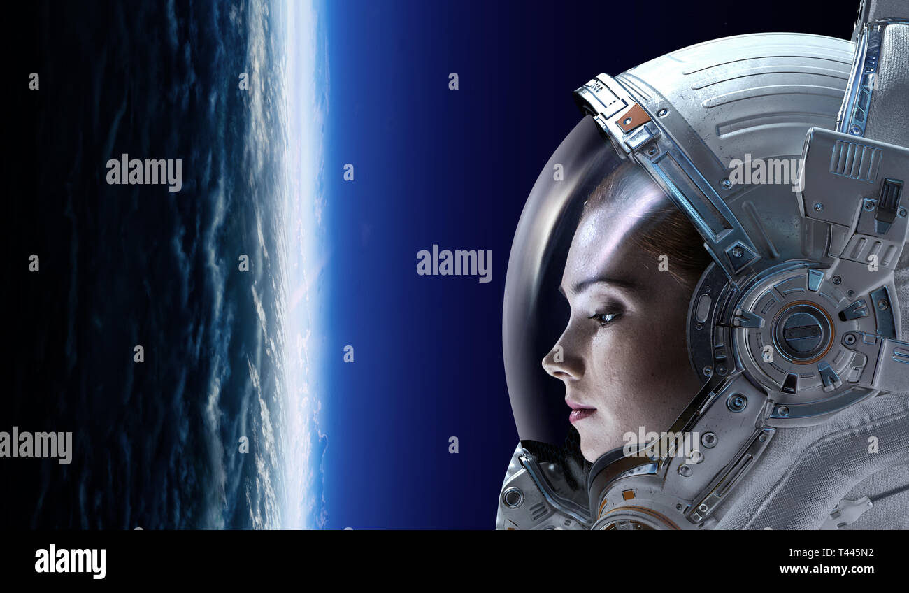 Women Space Shuttle In Orbit