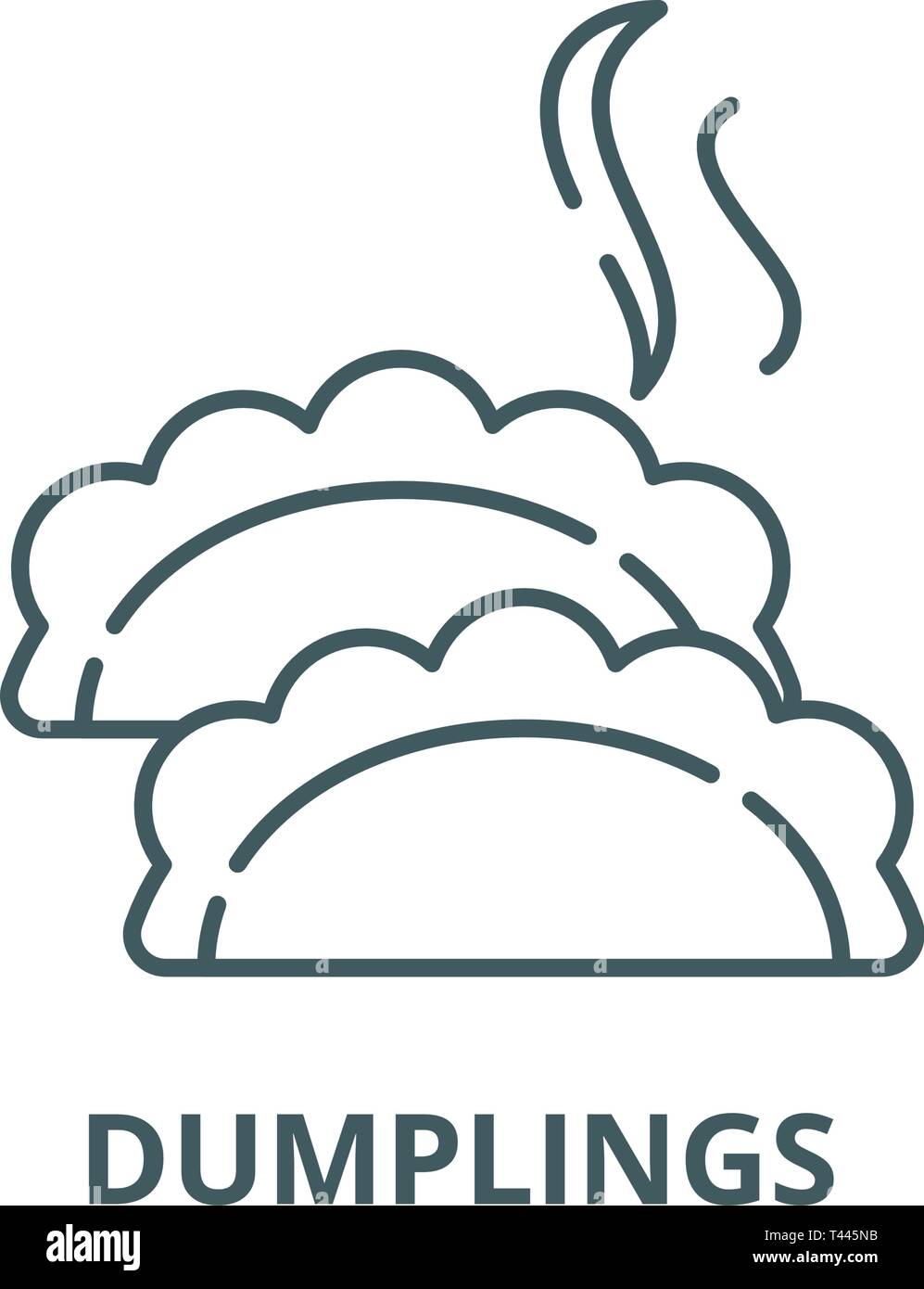 Dumplings line icon, vector. Dumplings outline sign, concept symbol ...