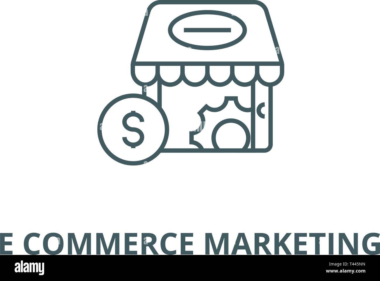 E commerce marketing line icon, vector. E commerce marketing outline ...