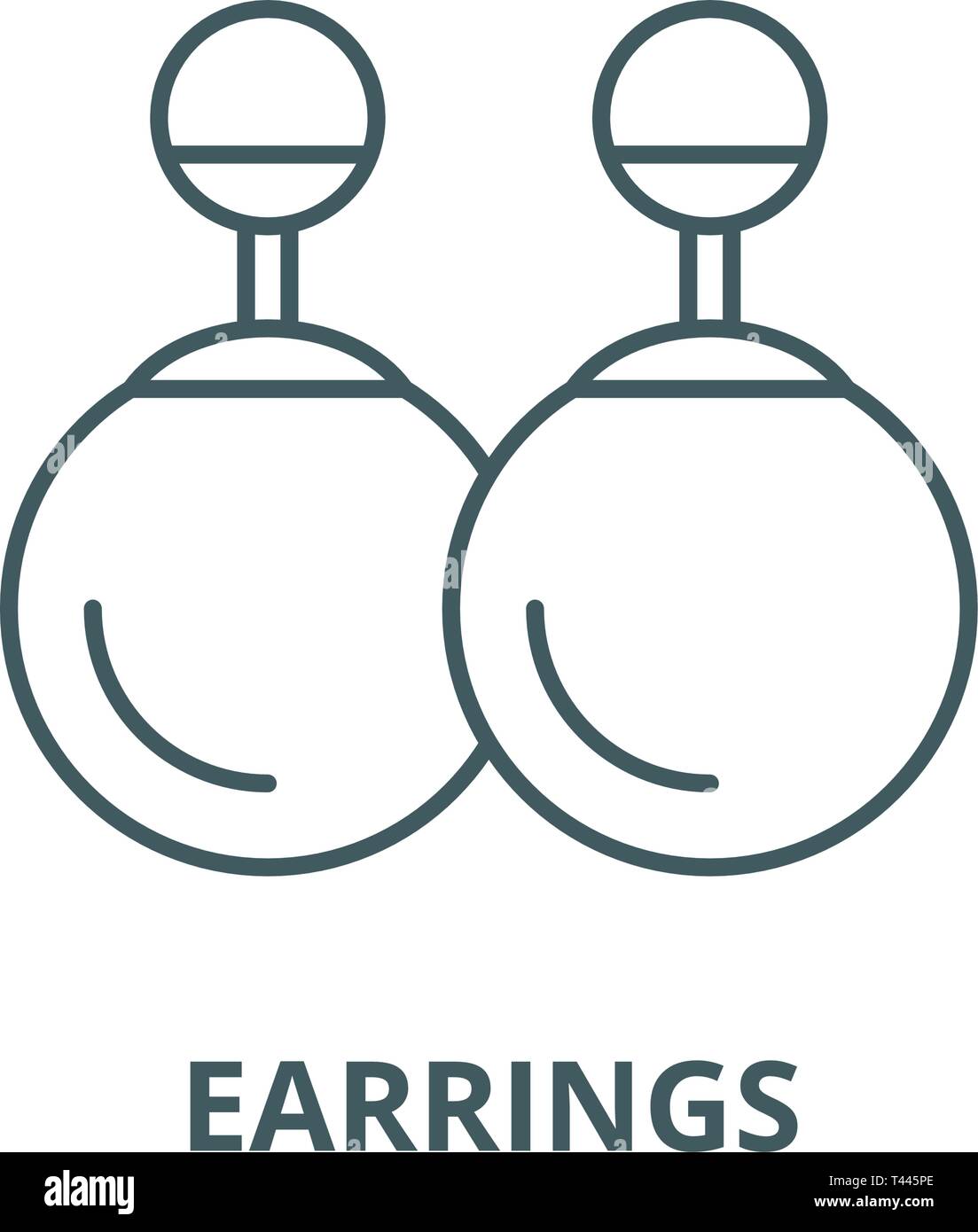 Earrings line icon, vector. Earrings outline sign, concept symbol, flat ...