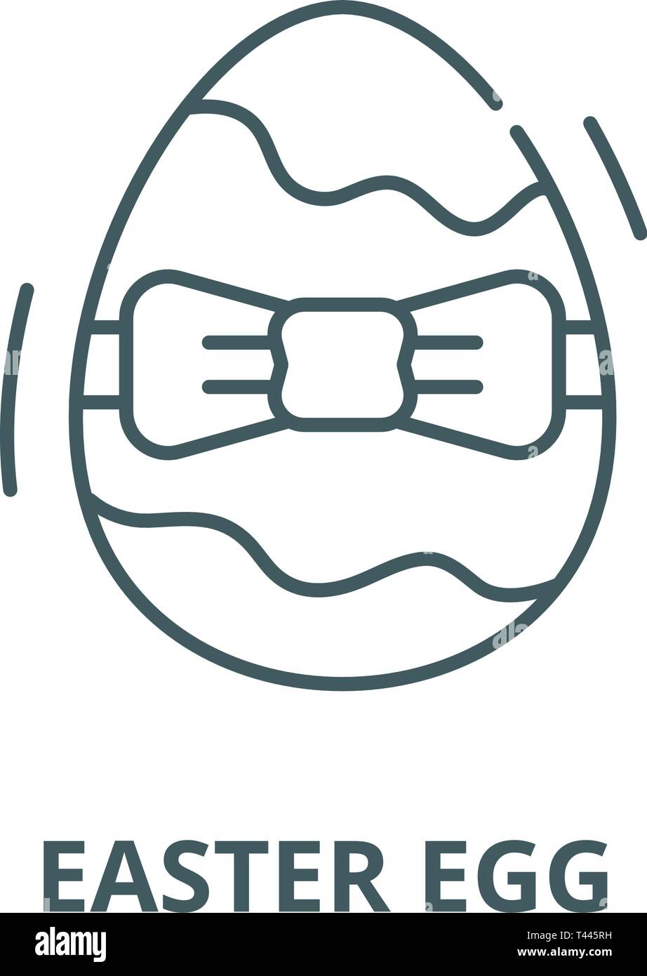 Easter egg line icon, vector. Easter egg outline sign, concept symbol ...