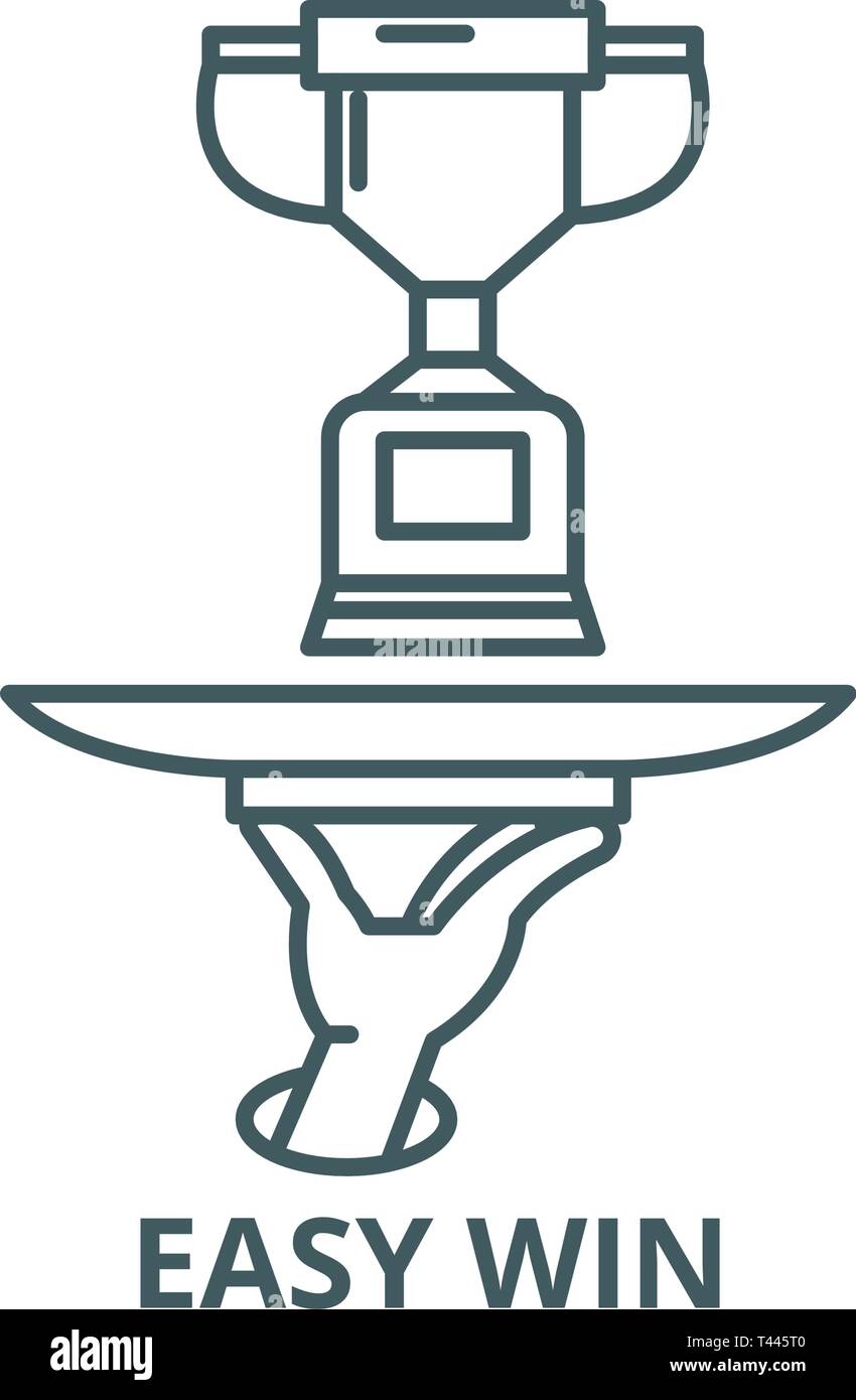 Easy win line icon, vector. Easy win outline sign, concept symbol, flat ...