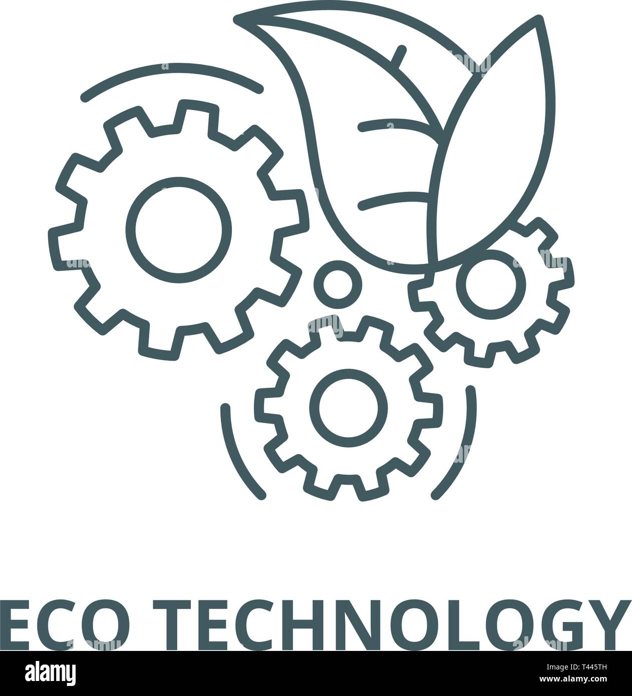 Eco technology line icon, vector. Eco technology outline sign, concept ...
