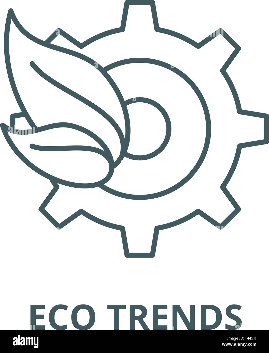 Eco trends line icon, vector. Eco trends outline sign, concept symbol ...