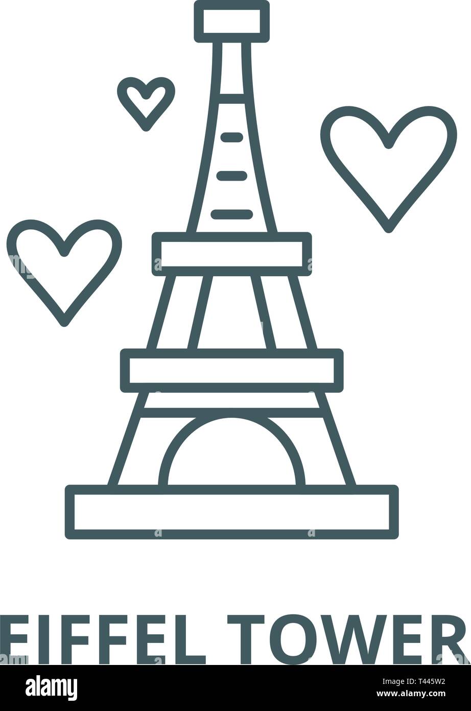 Eiffel tower line icon, vector. Eiffel tower outline sign, concept ...