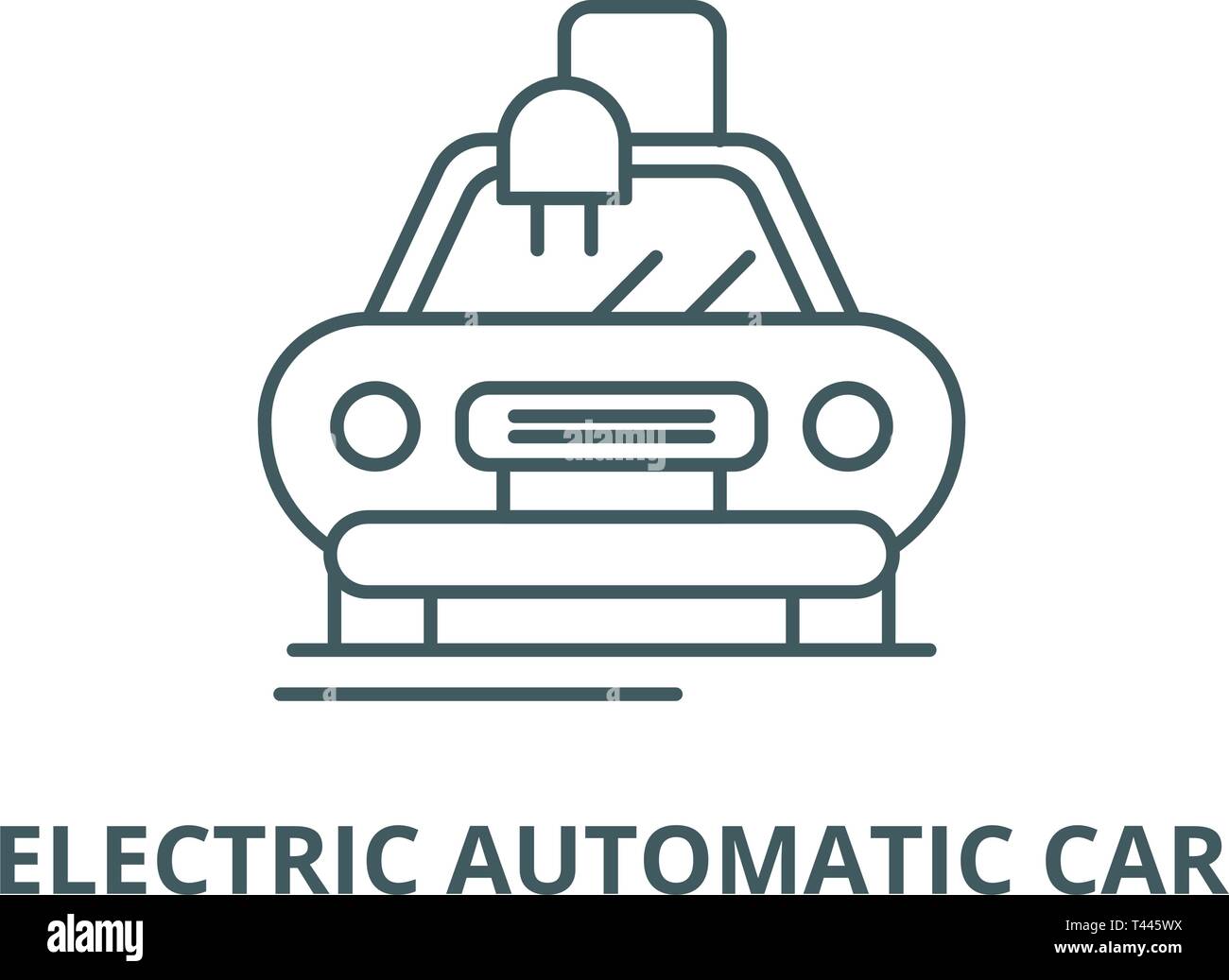 Electric automatic car line icon, vector. Electric automatic car ...