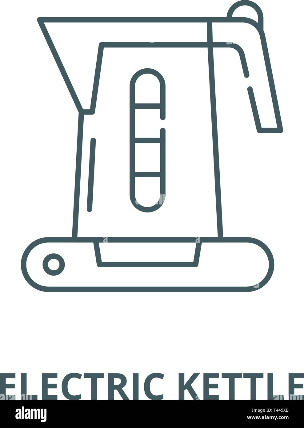 Electric kettle line icon, vector. Electric kettle outline sign ...