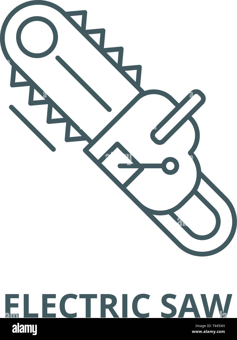 Electric saw line icon, vector. Electric saw outline sign, concept ...