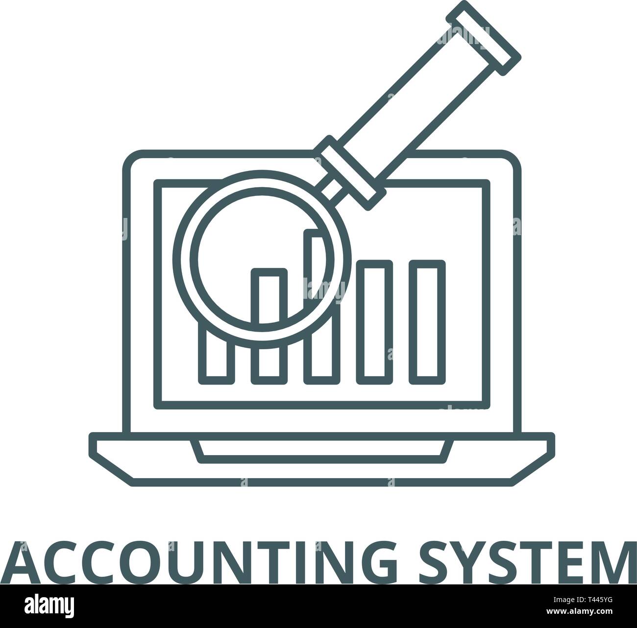 Electronic accounting system line icon, vector. Electronic accounting ...