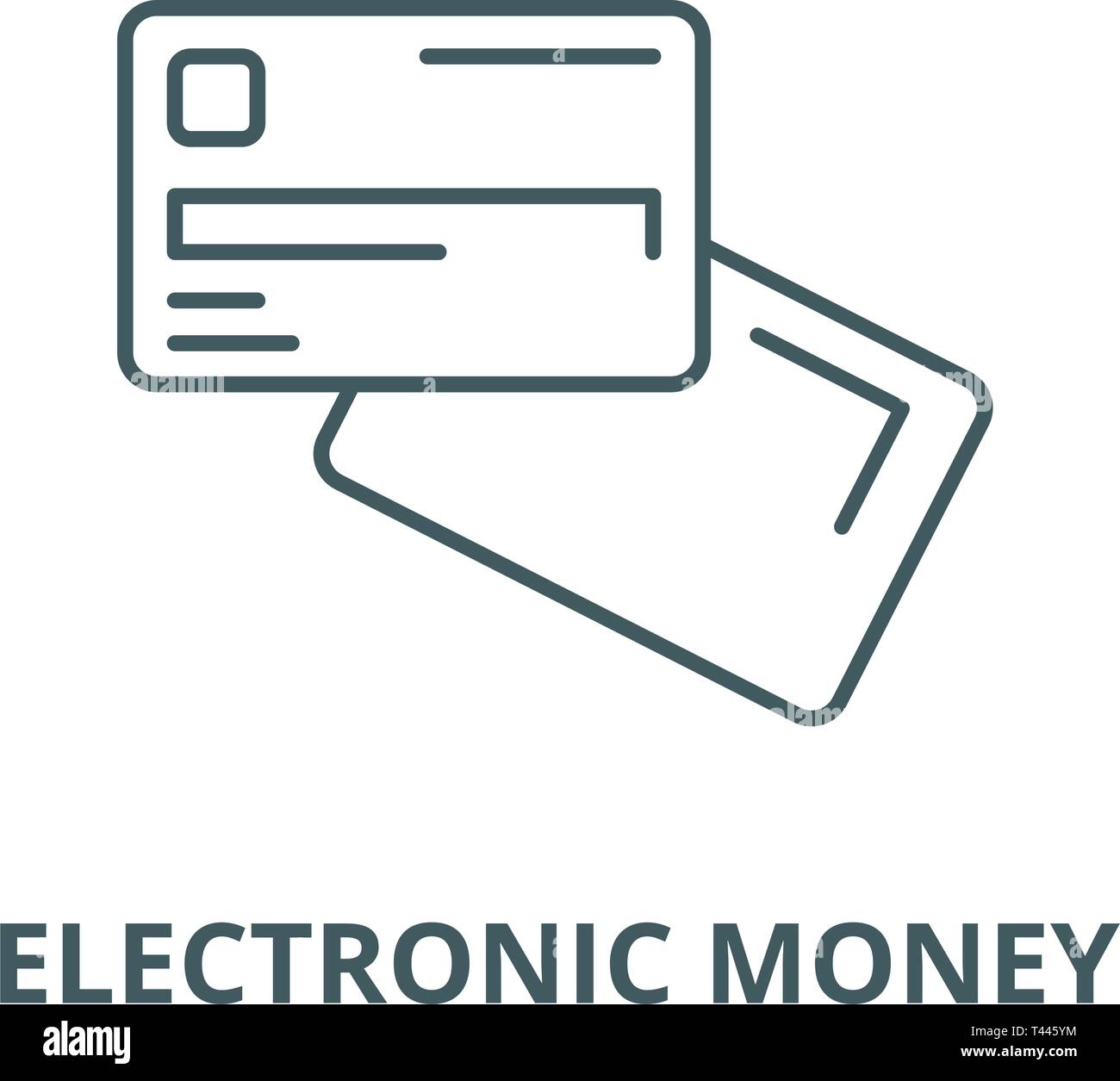 Electronic money line icon, vector. Electronic money outline sign ...
