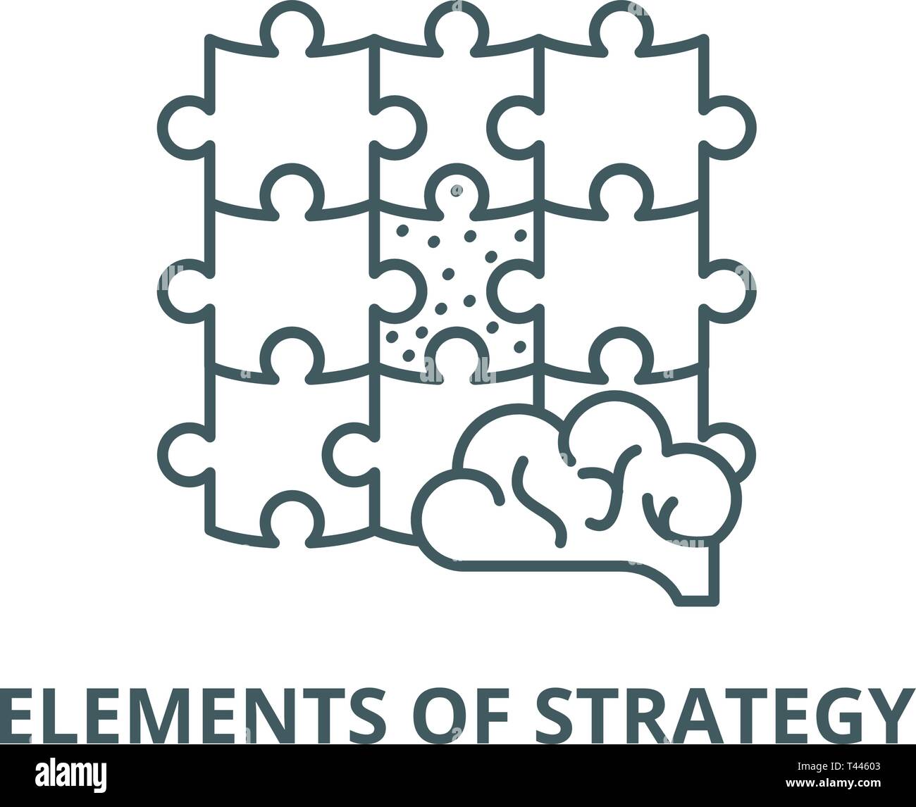 Elements of strategy line icon, vector. Elements of strategy outline ...
