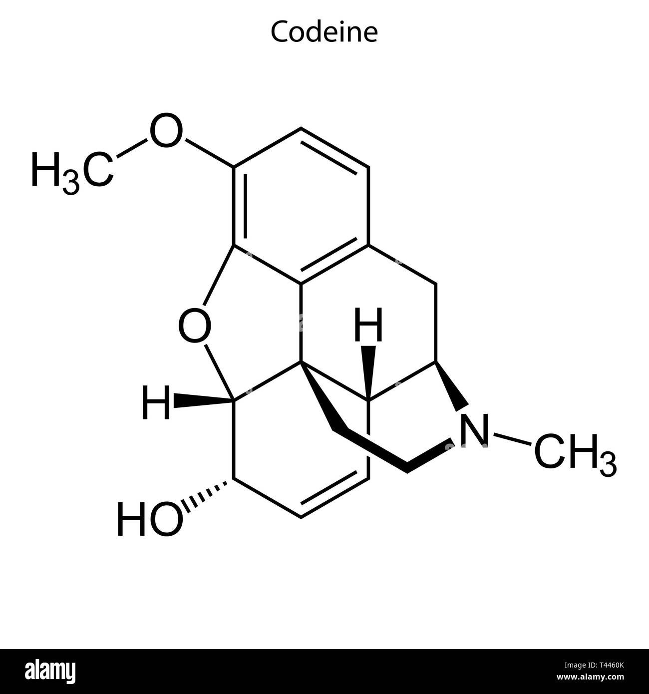 Skeletal formula of Codeine. chemical molecule Stock Vector Image & Art ...