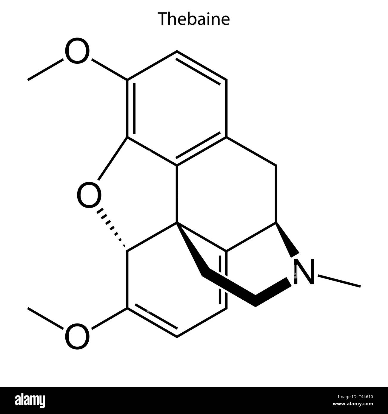 Skeletal formula of Thebaine. chemical molecule Stock Vector Image ...